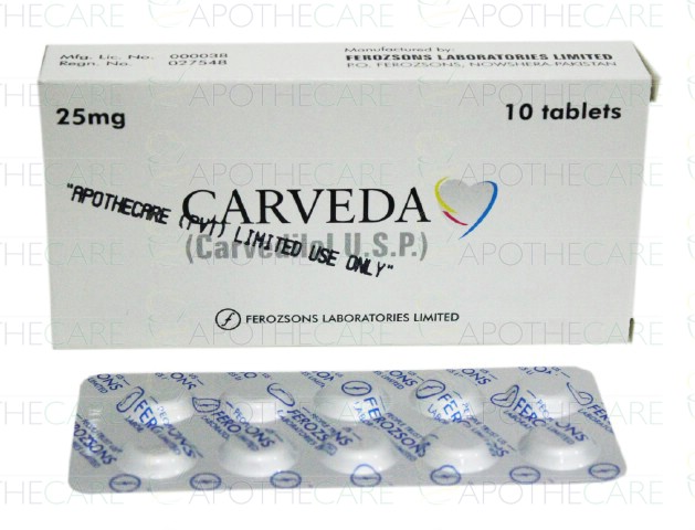 Carveda Tab 25mg 10's