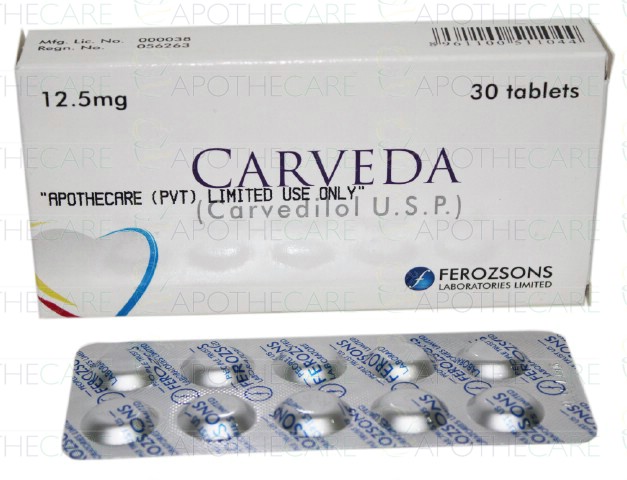 Carveda Tab 12.5mg 3x10's