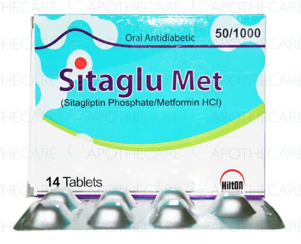 Sitaglu Met Tab 50mg/1000mg 14's